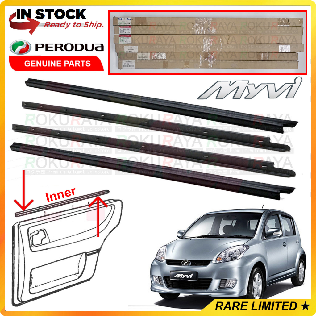 [ORIGINAL GENUINE PART] Perodua Myvi Old Door Glass Window INNER Rubber ...