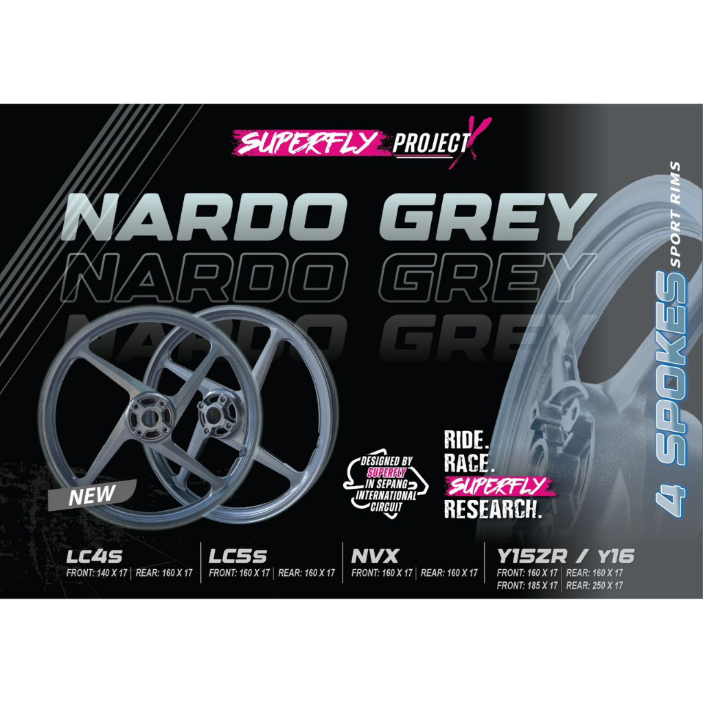 Superfly Project X Sport Rim 4 Kaki Yamaha Y15ZR Y16ZR LC135 Honda ...