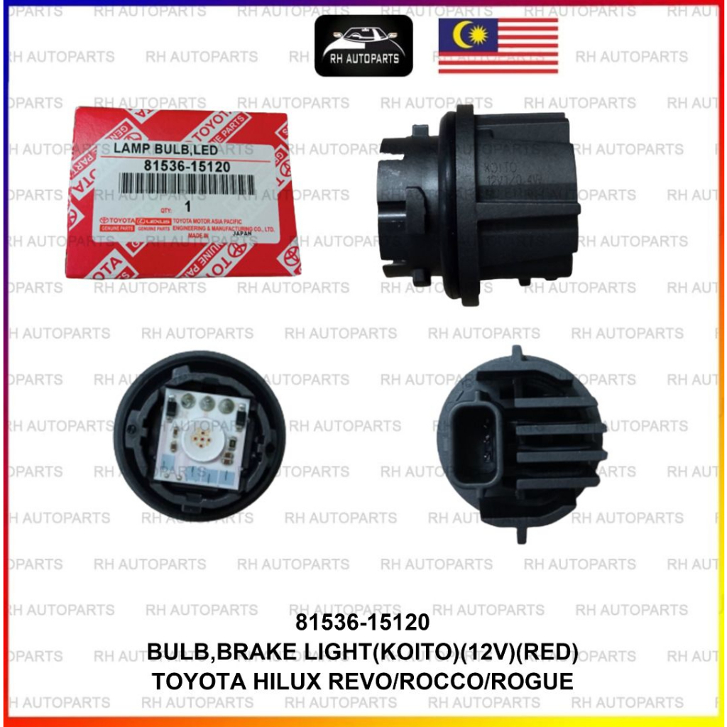 81536-15120 ORIGINAL TOYOTA LED LAMP BULB BRAKE LIGHT 12V (RED) HILUX ...