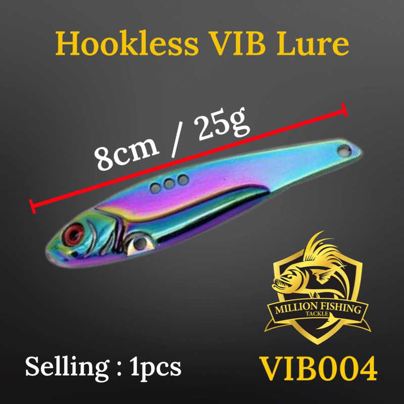 【VIB004】25g Chameleon Chrome VIB Fishing lure Hookless Casting Toman ...