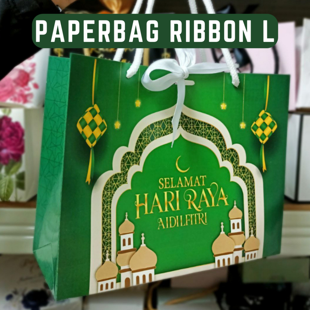 1PCS PAPERBAG RIBBON L RAYA/RAYA GIFT BOX/KOTAK BALANG KUIH RAYA/RAYA ...