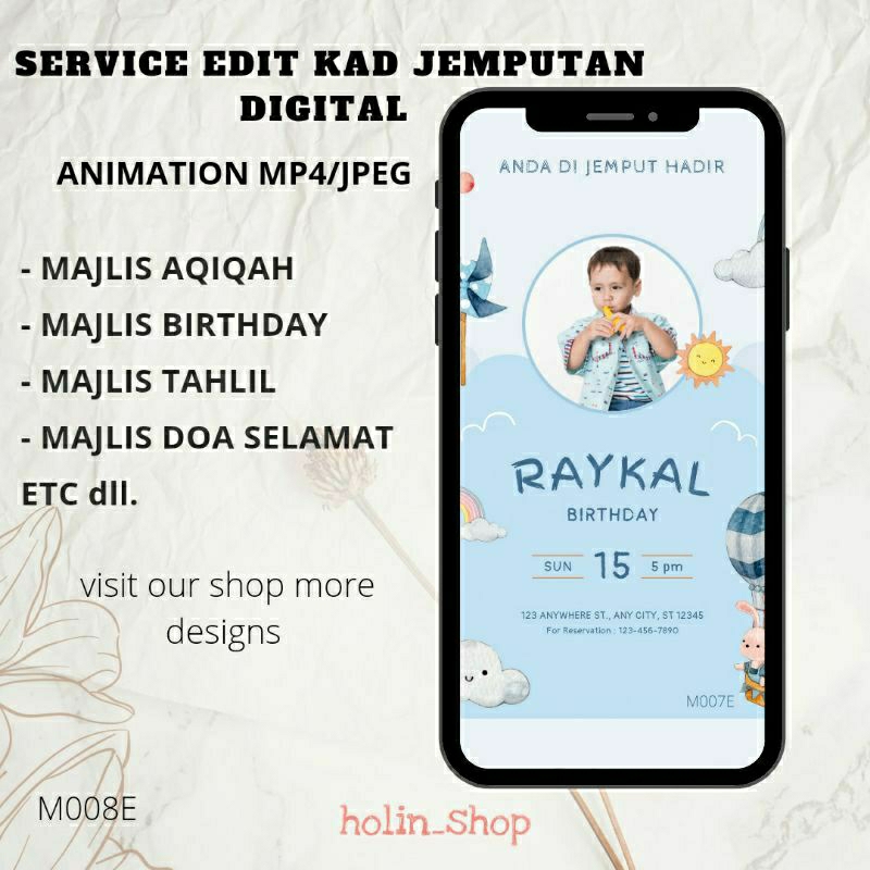 AQIQAH MAJLIS PDF format E-card kids birthday | kids template ...