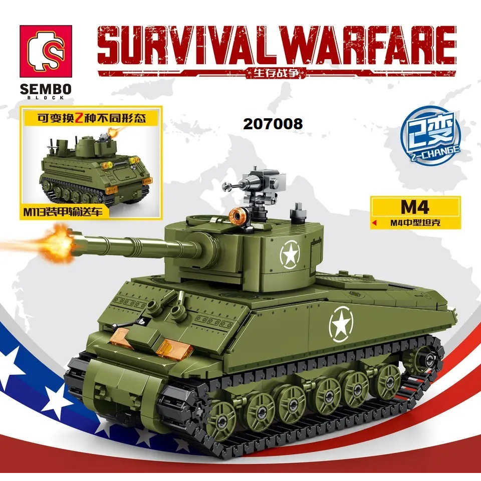 Sembo Block 207007 207008 Technical Starship Main Battle Tank Building ...