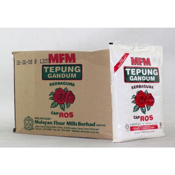 [WHOLESALE] MFM TEPUNG GANDUM CAP BUNGA ROS 1 CARTON (850G) X 12PKT ...