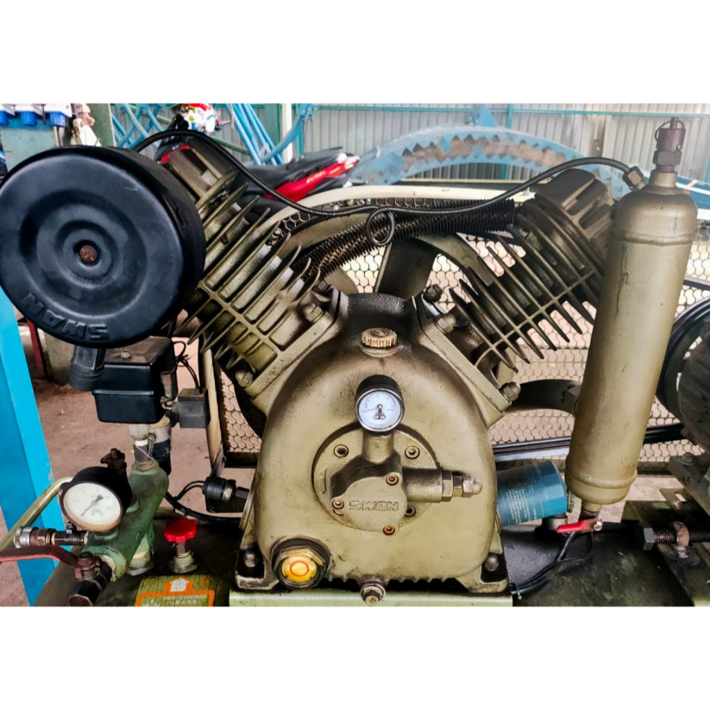 SWAN AIR COMPRESSOR HVU 205N BARE HEAD (5HP, 12Bar, FAD406L/min, 620rpm ...