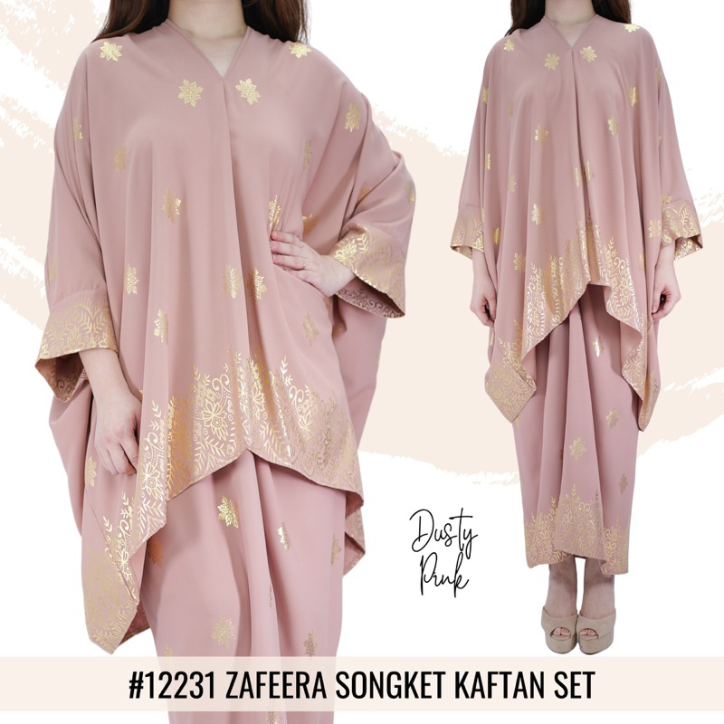 ZAFEERA SONGKET KAFTAN SET BAJU RAYA KURUNG BRIDESMAID NIKAH READY ...