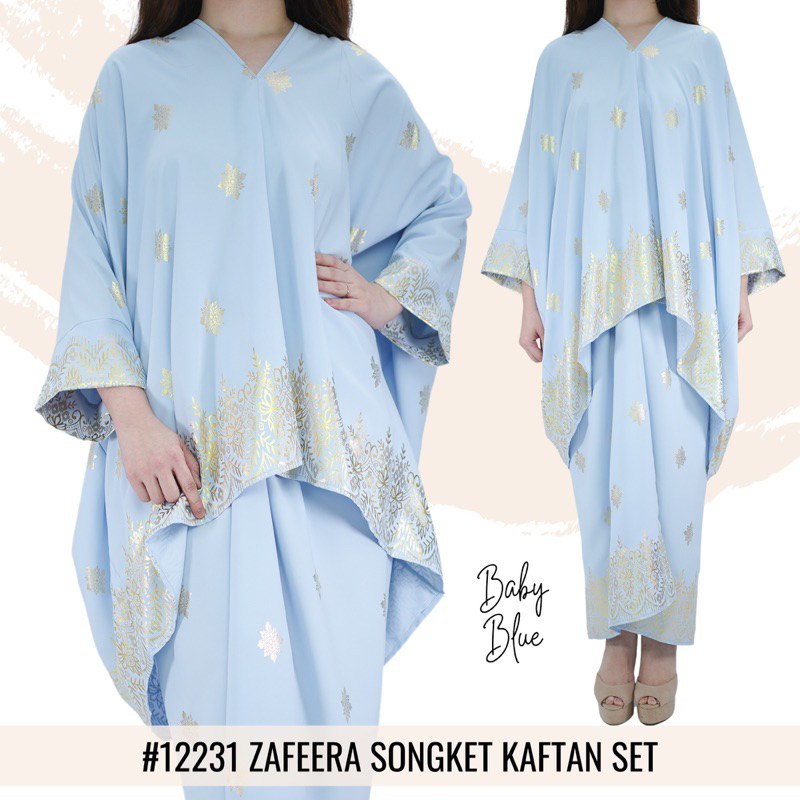 ZAFEERA SONGKET KAFTAN SET BAJU RAYA KURUNG BRIDESMAID NIKAH READY ...