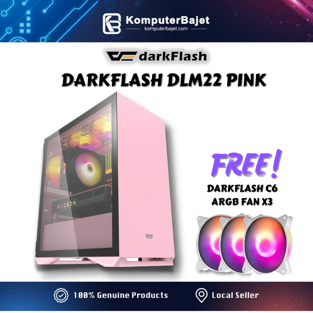 AIGO DARKFLASH RGB GAMING ATX MATX WHITE PINK BLACK CASING DARKFLASH ...
