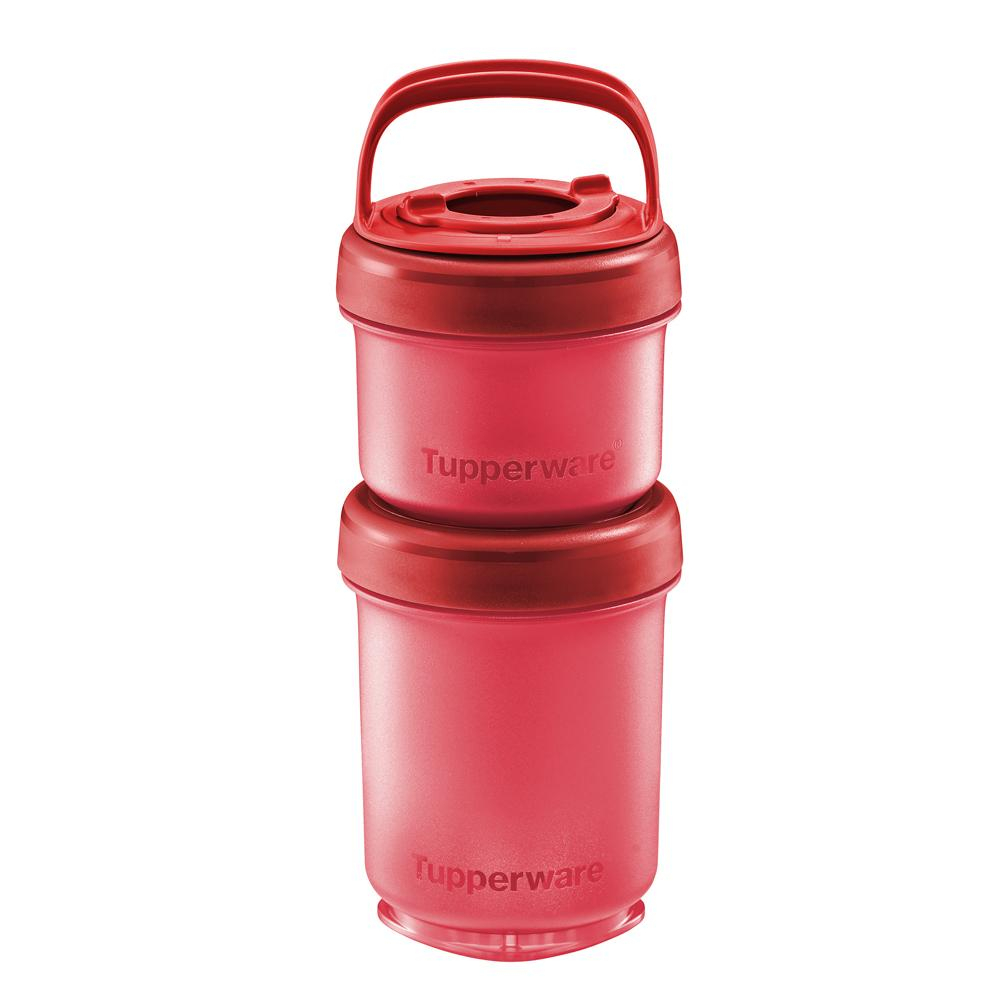(Free shipping Sabah & Sarawak)Tupperware Stacking Twist N Snack Duo ...
