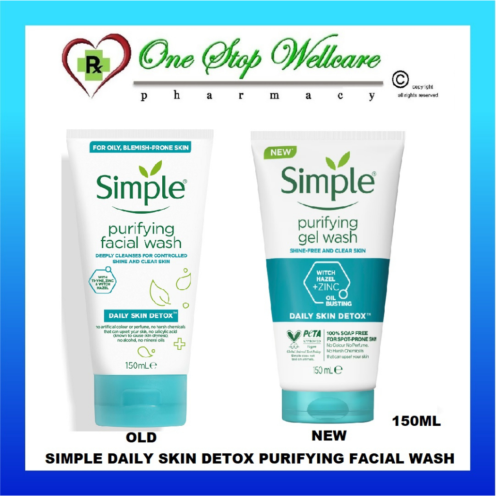 SIMPLE DAILY SKIN DETOX PURIFYING FACIAL WASH 150ML (ED:09/2026 ...