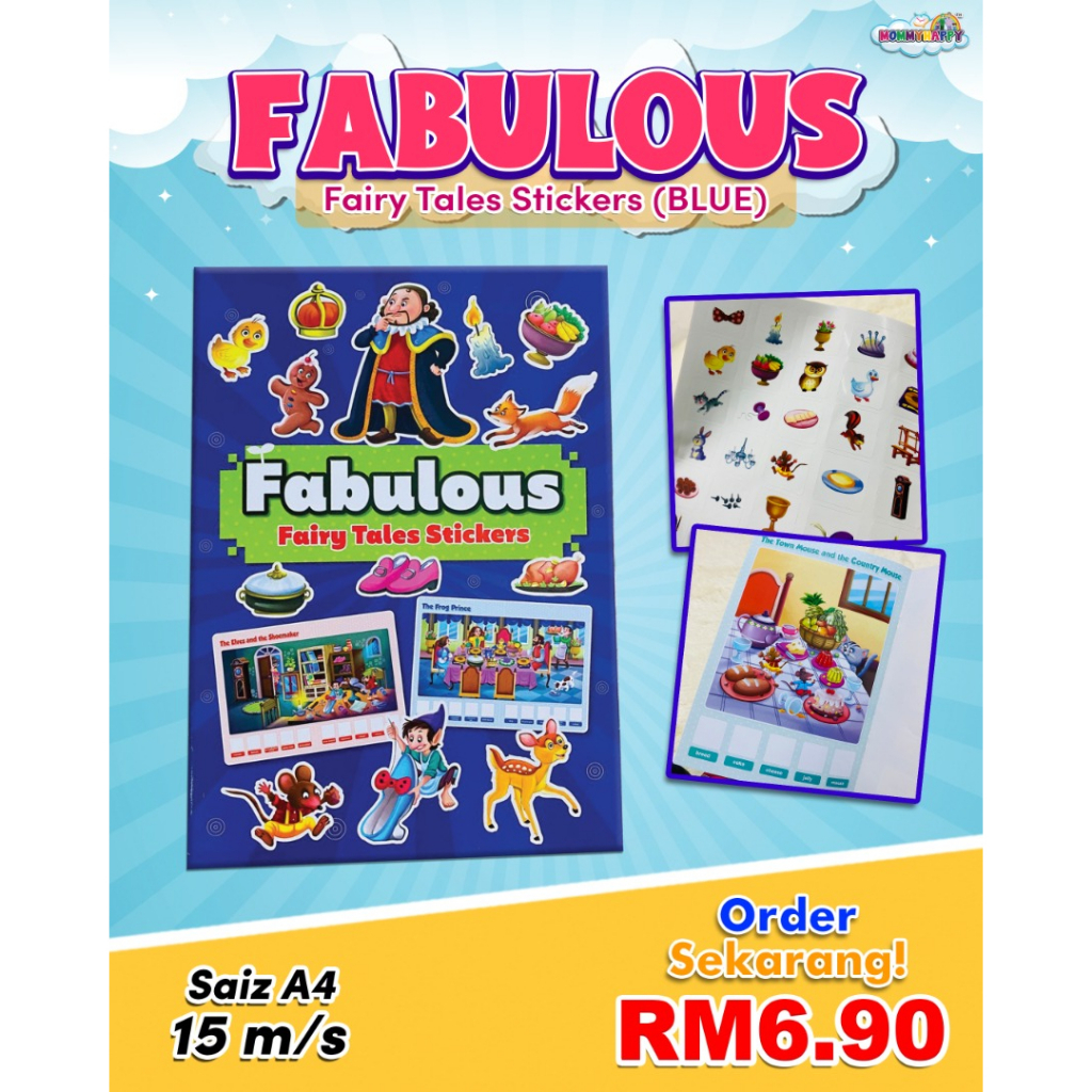 FABULOUS FAIRY TALES STICKERS (BLUE) | Shopee Malaysia