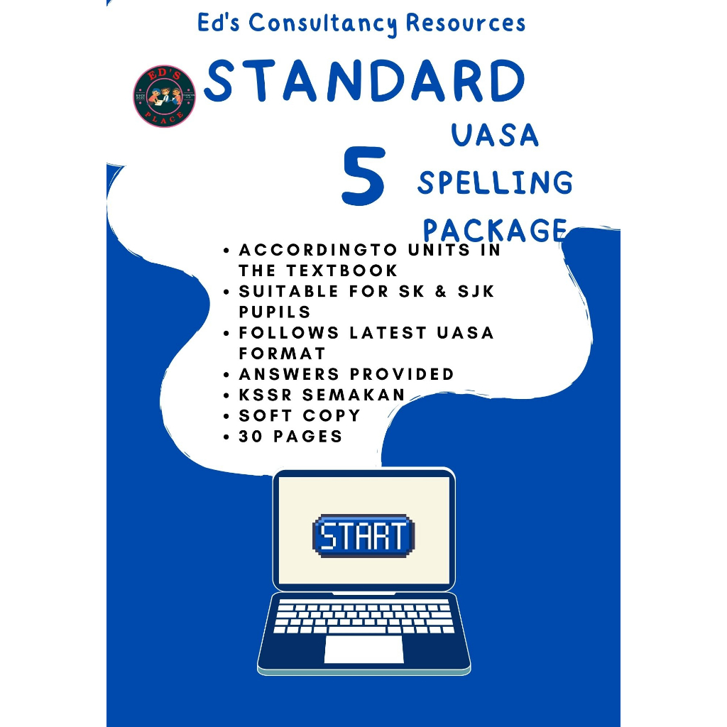 UASA STANDARD 5 - PART 5 SPELLING WORKSHEETS (UNIT 1 to 8) | Shopee ...