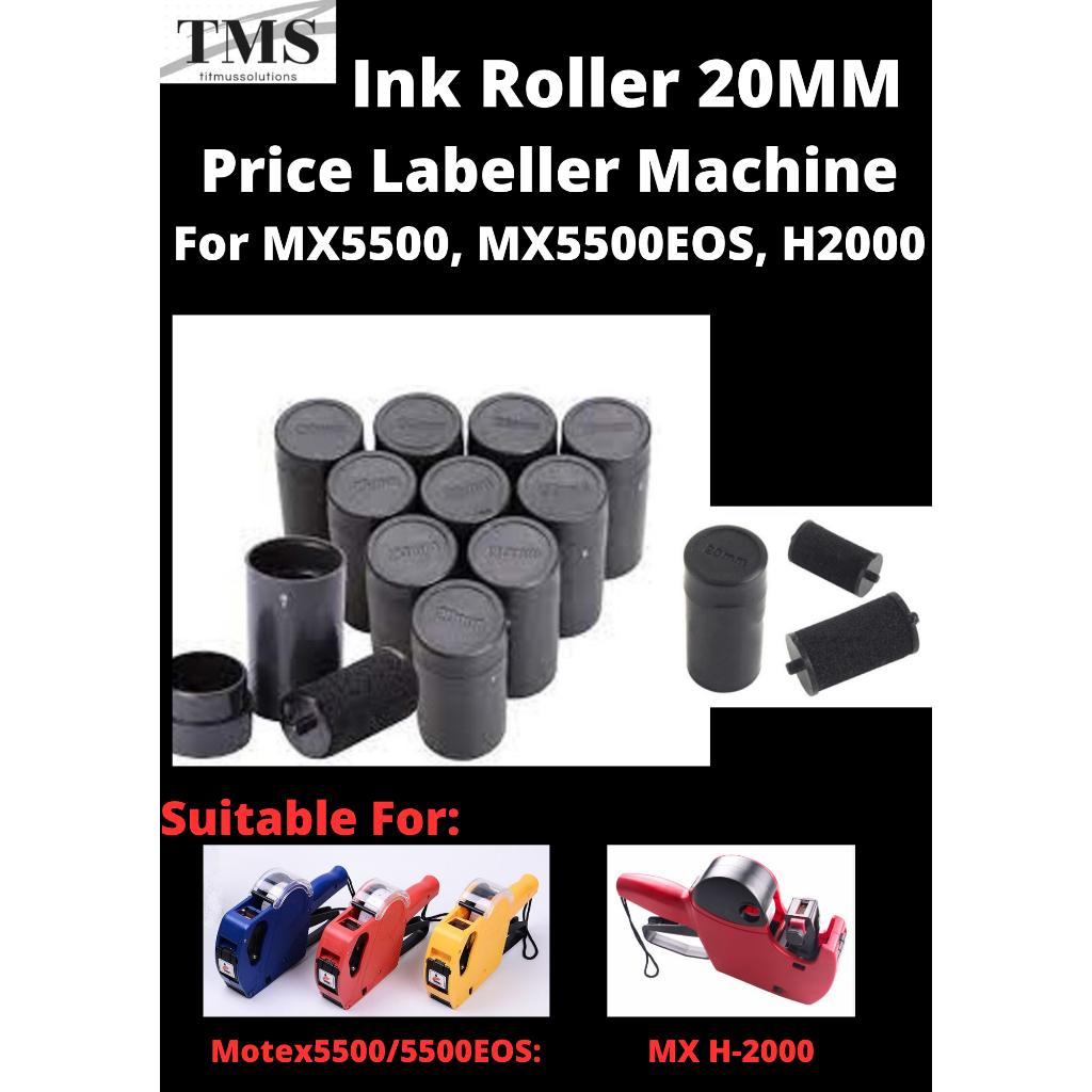 INK ROLLER 20MM for MOTEX 5500 / 5500EOS / H2000 / Price Machine Ink ...