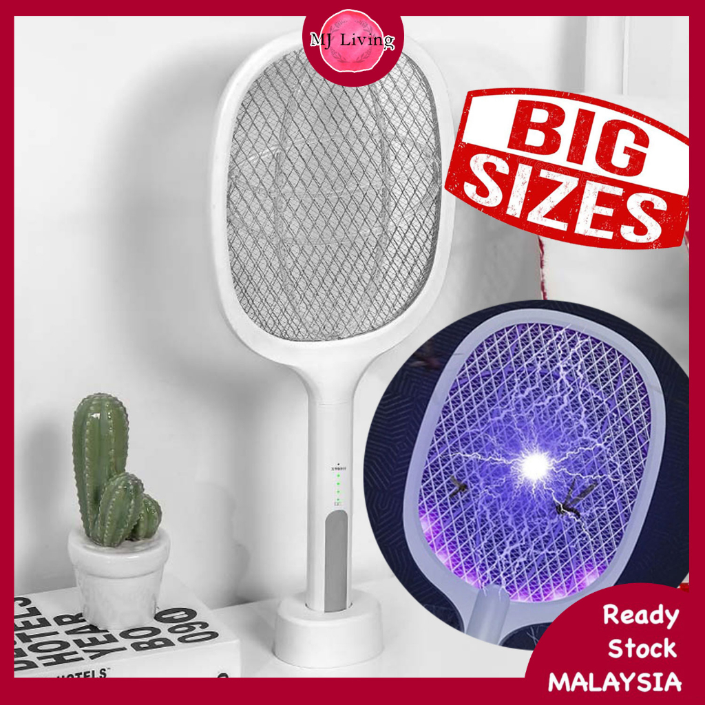 2 in 1 Electric Mosquito Killer Racket Rechargeable Electrical Shock ...