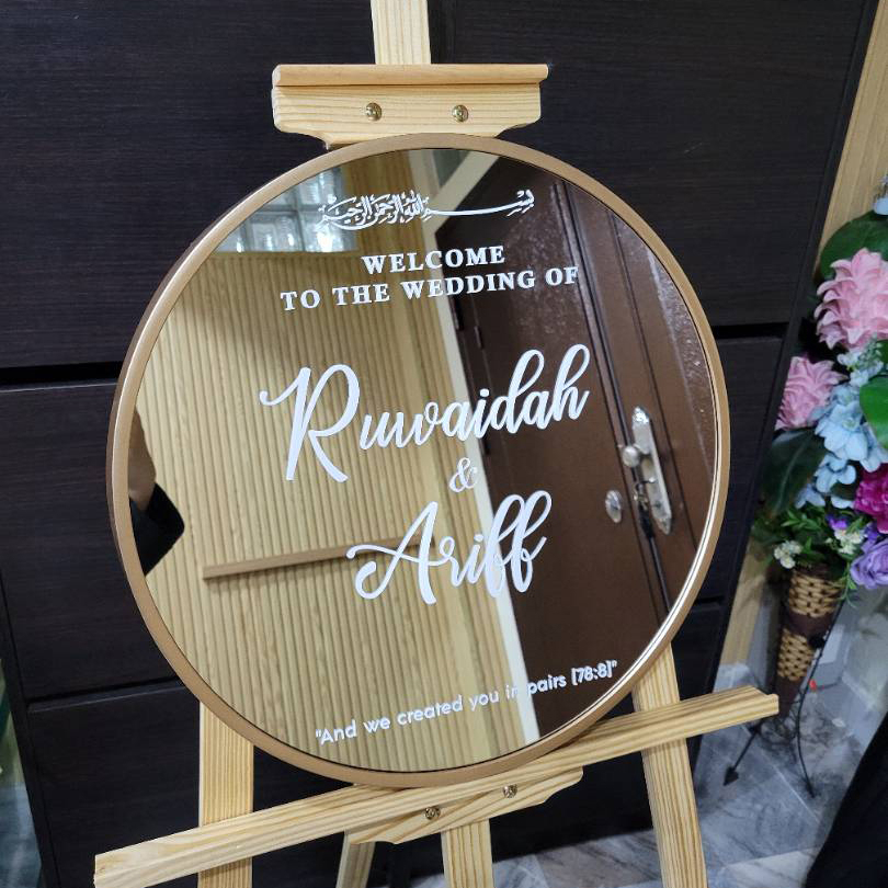 CUSTOM STICKER DIY WELCOME BOARD/ MIRROR STICKER / STICKER CERMIN ...