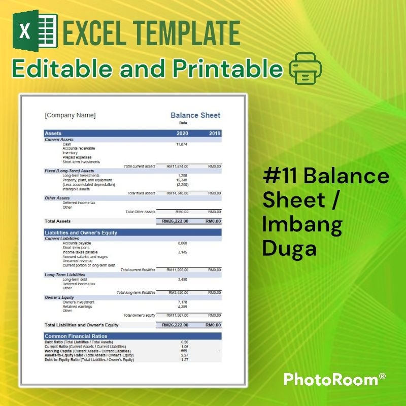 [#11] Balance Sheet Excel Template / Contoh Template Excel Imbang Duga ...