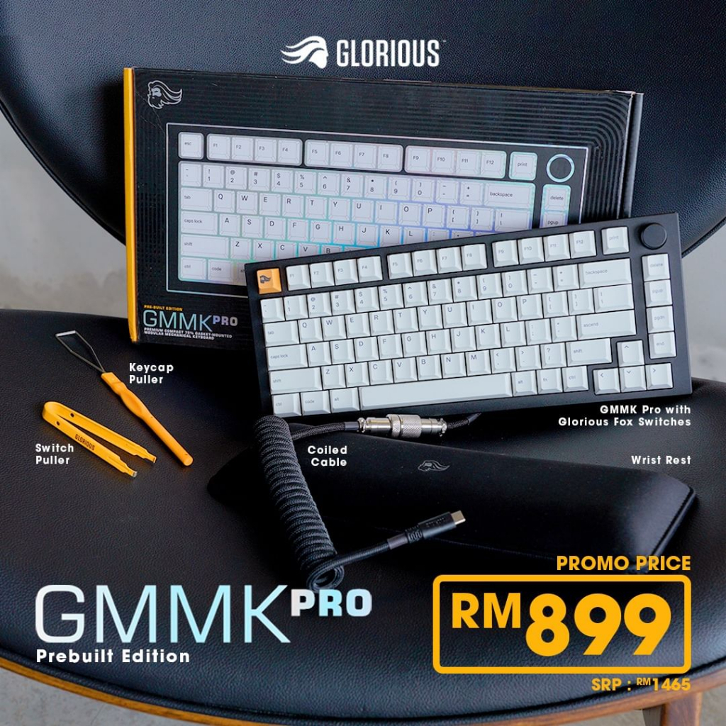 GLORIOUS GMMK Pro Pre Built Edition Mechanical Keyboard - Pre-installed ...