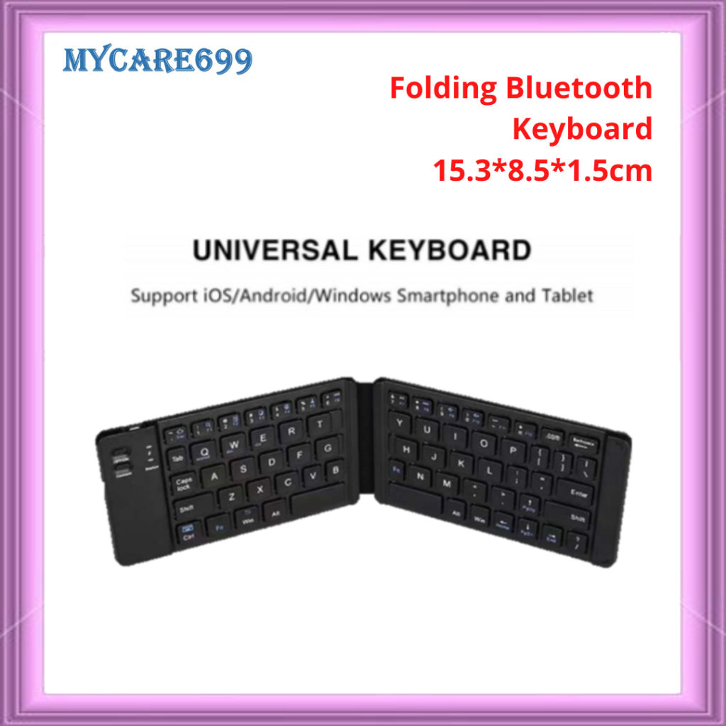 Wireless Bluetooth Keyboard Ultra Slim Silent Foldable Mini MY | Shopee ...