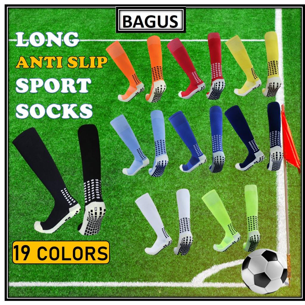 《BAGUS》Men Women Soccer Long Sport Socks Silicone Non-Slip Grip ...