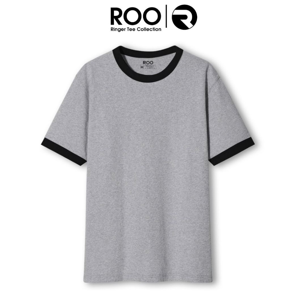 ROO Unisex Ringer Round Neck T-Shirt Multicolour 100% Cotton | Shopee ...
