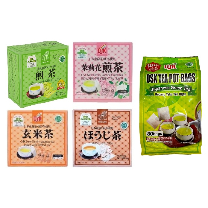 OSK Japanese Green Tea 2gx50Bags / Roasted Green Tea 2gX50Bags / Potbag ...