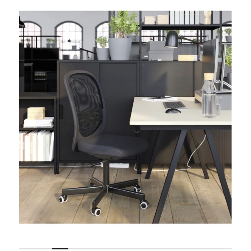 IKEA FLINTAN Office chair, beige/black (Washable cover) | Shopee Malaysia
