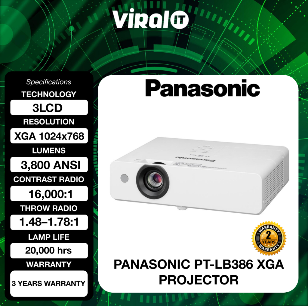 PANASONIC PT-LB386 3LCD PROJECTOR | Shopee Malaysia