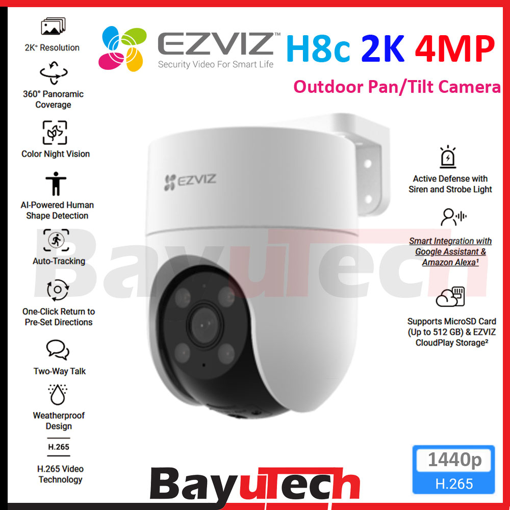 EZVIZ H8c 1080P / H8c 2K 4MP WiFi Outdoor PT Camera Human / Vehicle ...