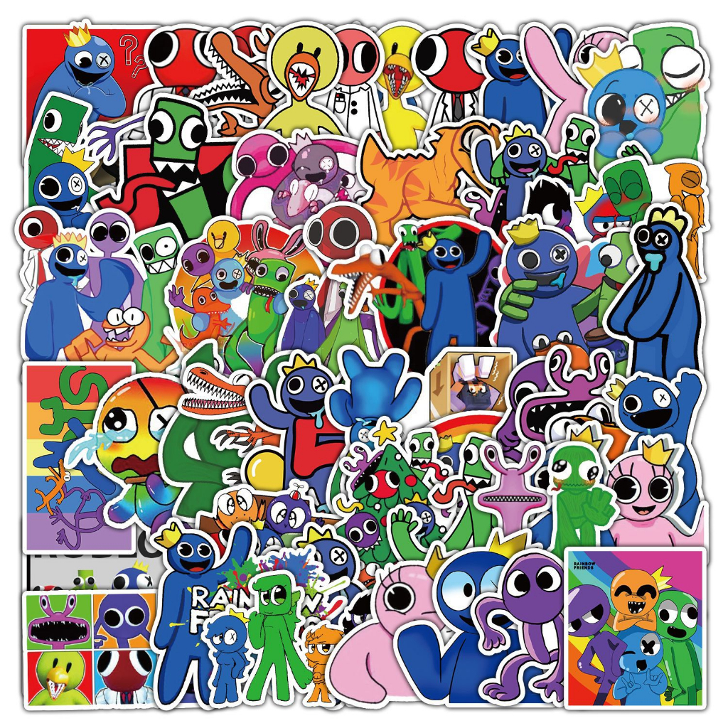 ready stock 50 in 1 rainbow friends stickers set | Shopee Malaysia