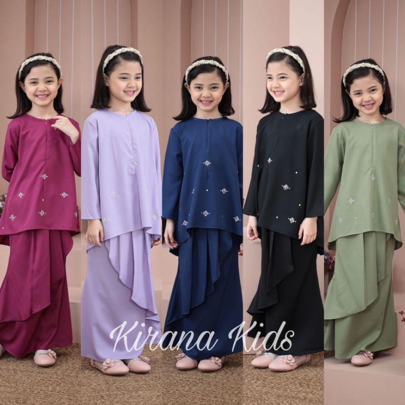 NEW ARRIVAL QIRANA kids Baju Raya Kain pareo instant sedondon MAK ...
