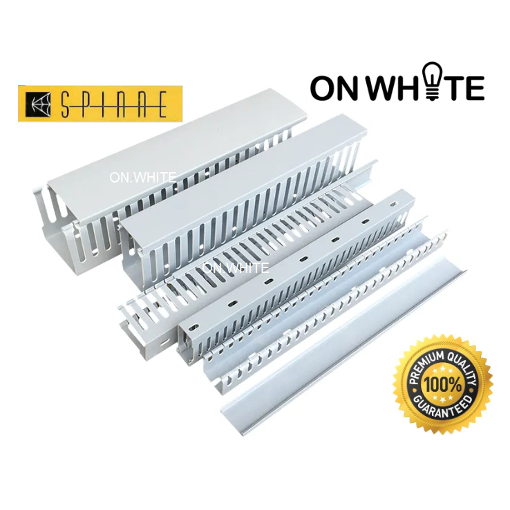 Long> 48CM / 60CM SPINNE PVC OPEN SLOT TRUNKING LIGHT GREY / PVC CASING ...