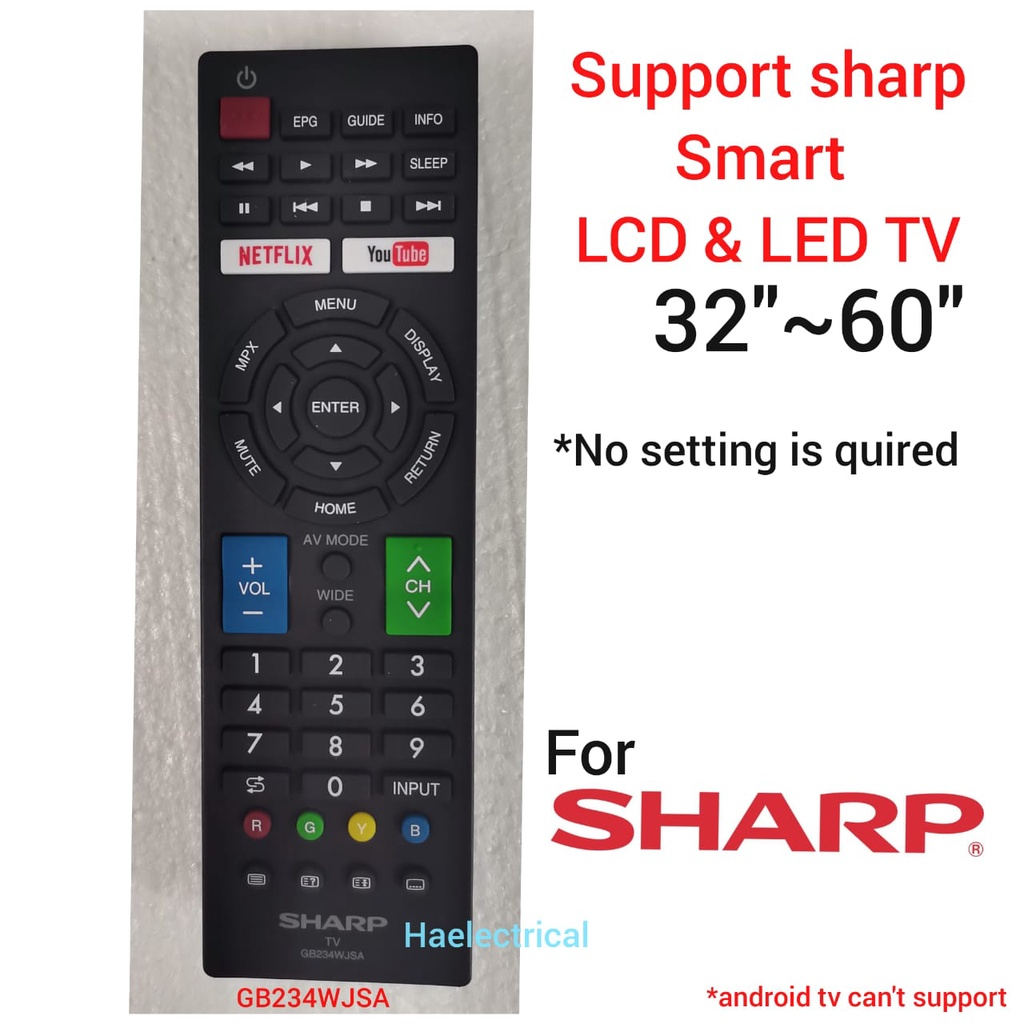 Sharp LED & LCD Smart TV Remote Control GB234WJSA | Shopee Malaysia