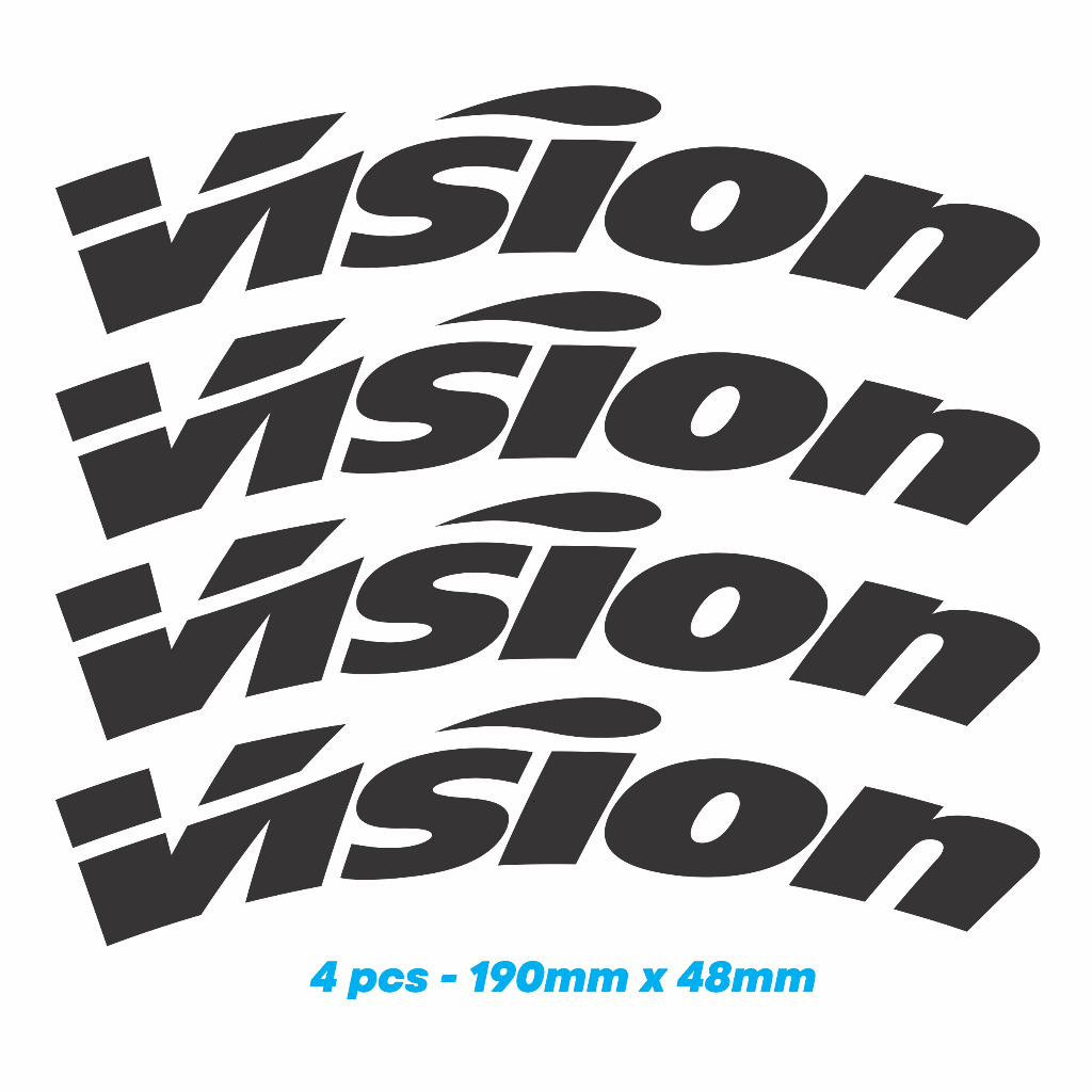 4 pcs Vision wheelset cycling sticker decals for 50 mm high profile ...