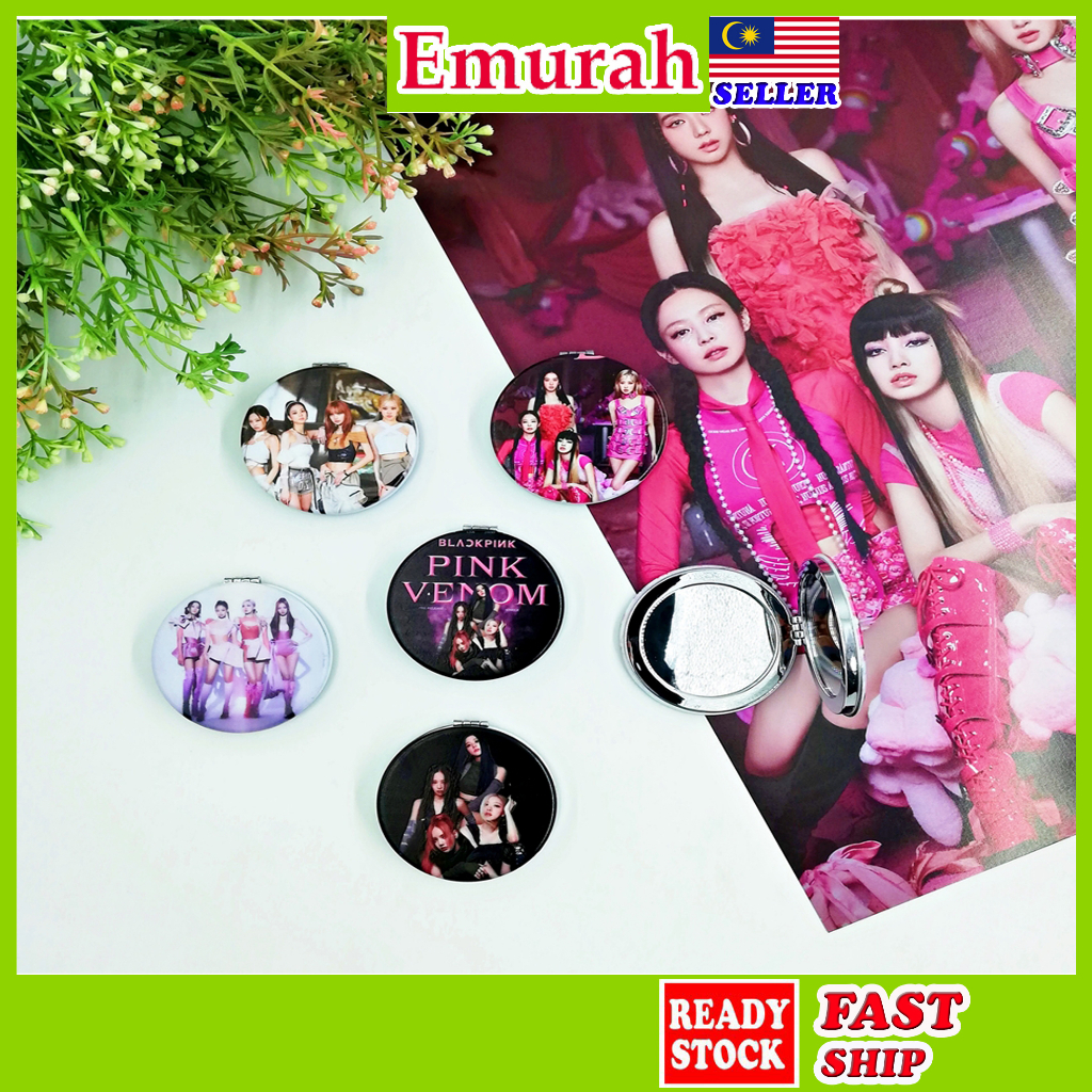 BPINK Mini Mirror Make Up Mirror Jennie Lisa Rose Jisoo Born Pink Shut ...
