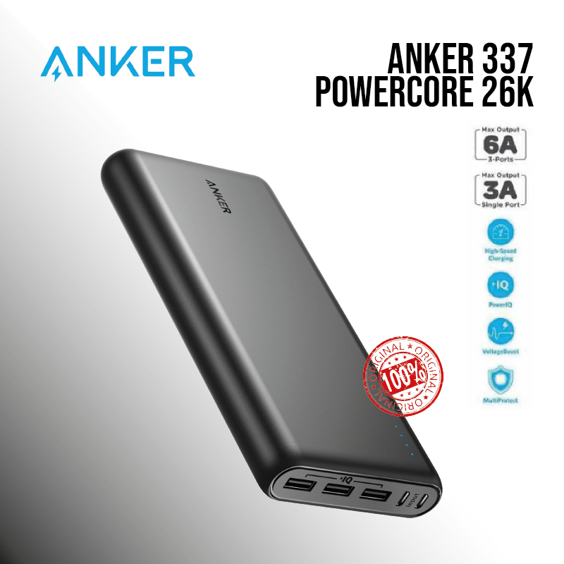 Anker A1277 Powercore 26800mah Portable Charger With Dual Input Port