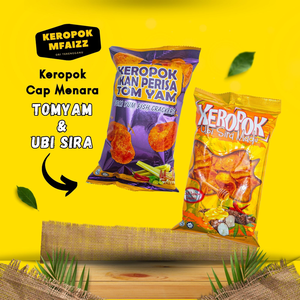 Keropok Ikan Tomyam/Ubi Sira Madu (Cap Menara) | Shopee Malaysia