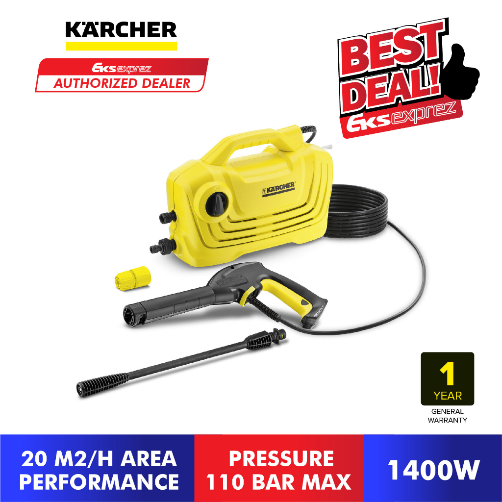 Karcher Pressure Washer K2 CLASSIC, Water Jet, Water pressure, Power ...