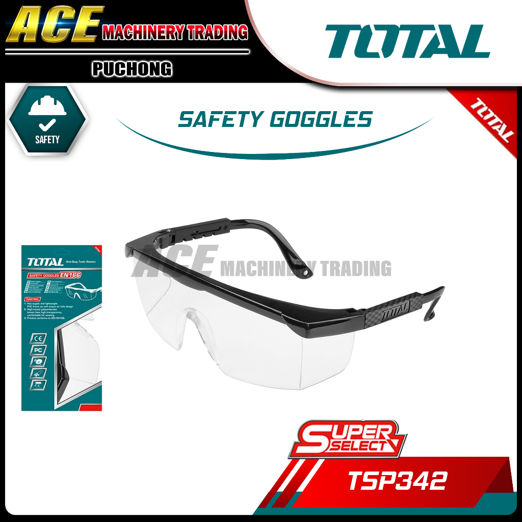 [ TOTAL ] Safety Goggles Adjustable Temples Length, Material ...