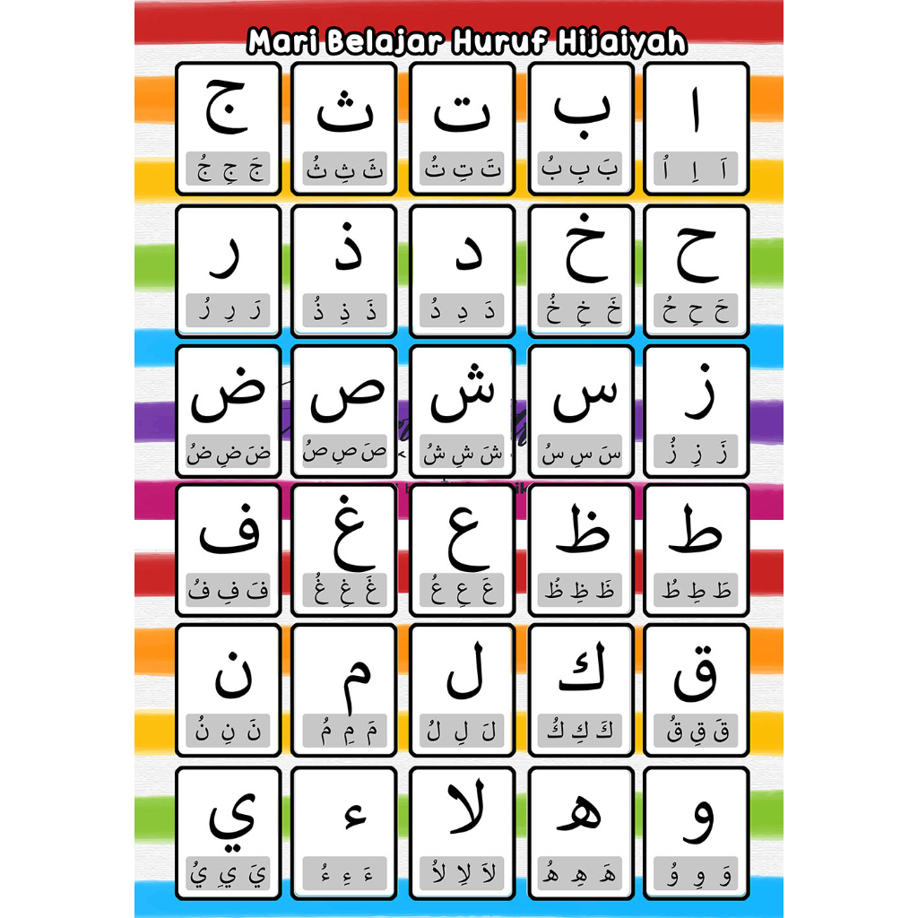 (A3 SIZE) POSTER BELAJAR HURUF HIJAIYAH ALIF BA TA | Shopee Malaysia