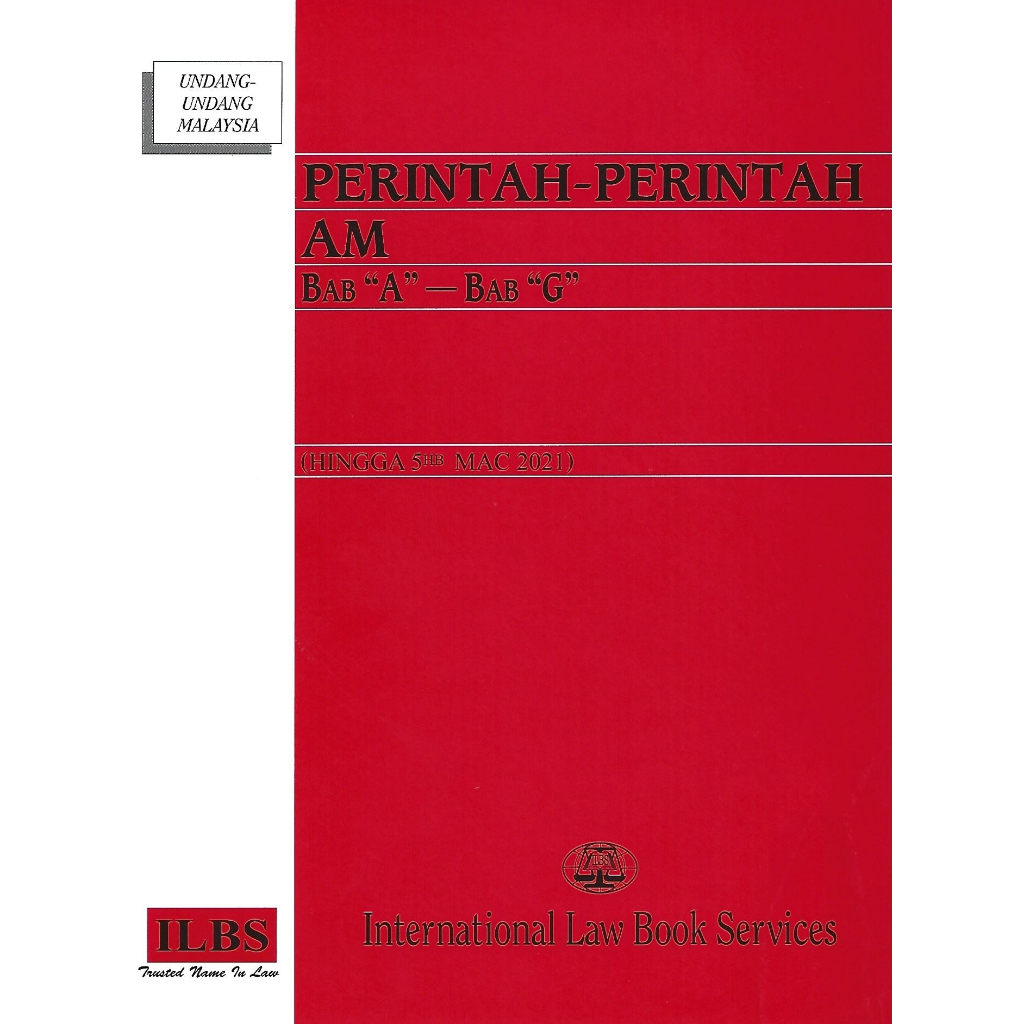 Perintah-Perintah Am Bab “A” – Bab “G” (Hingga 5hb Mac 2021) | Shopee ...