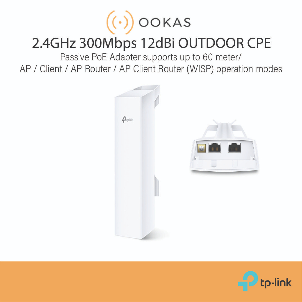 Tp-Link CPE220 2.4GHz 300Mbps 12dBi Long Distance Outdoor CPE | Shopee ...
