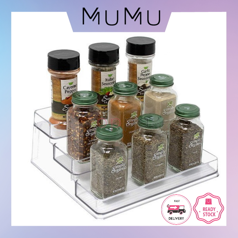 MUMU Style PET 3 Tier Ladder Kitchen Rack Condiment Seasoning Spice ...