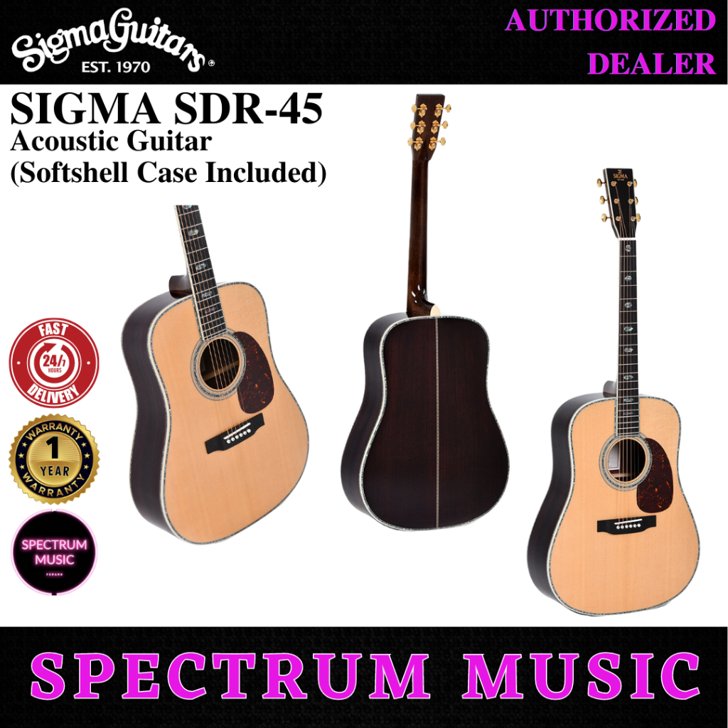 Sigma SDR-45 Acoustic Guitar (Softshell Case Included) | Shopee Malaysia