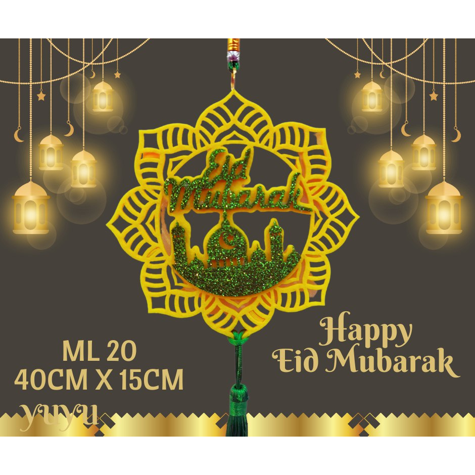 🌟 ML20 Hiasan Hari Raya Decoration Wall Ceiling Glitter Hanging Deco ...