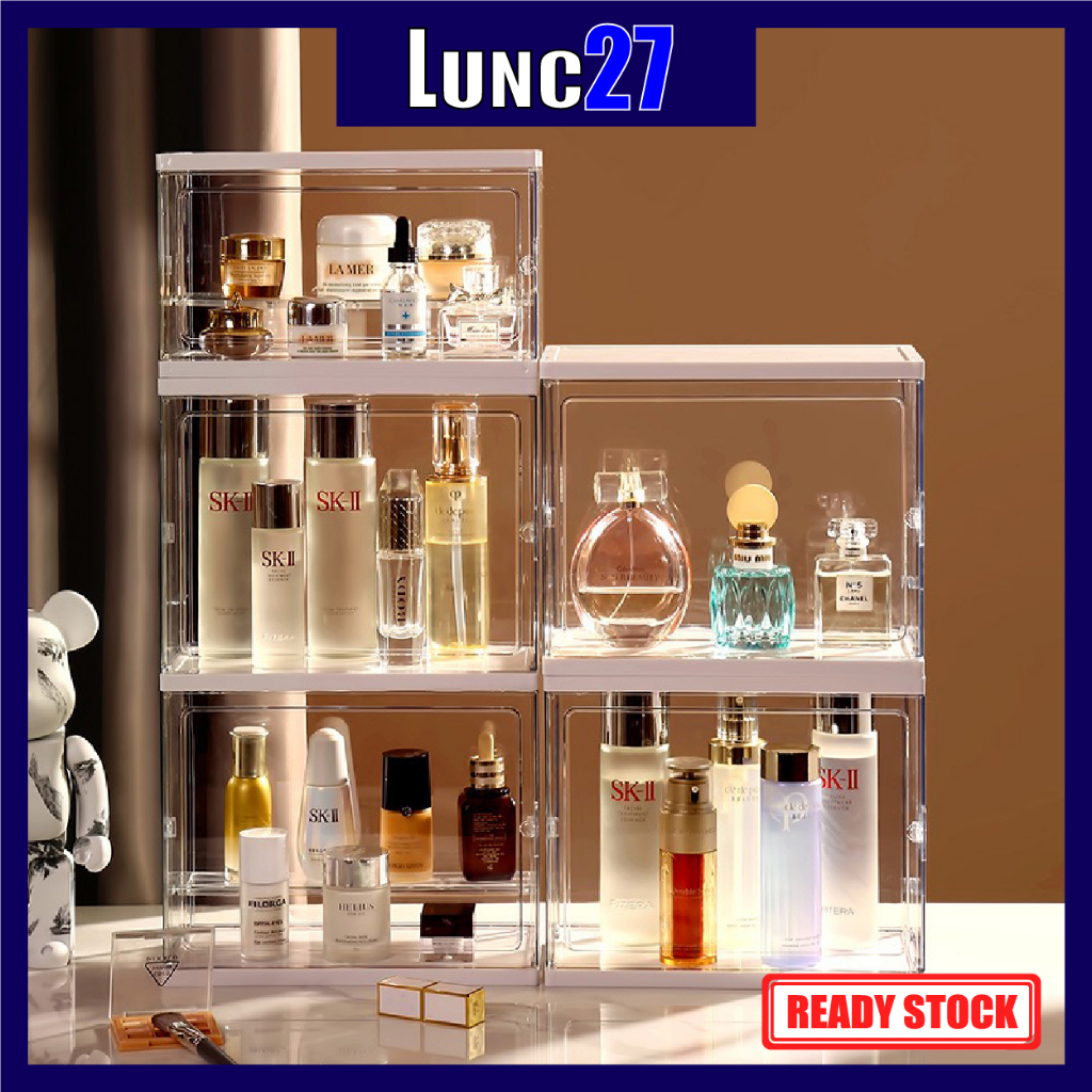 Perfume Box Organizer Transparent Dust Proof Acrylic Perfume Display ...