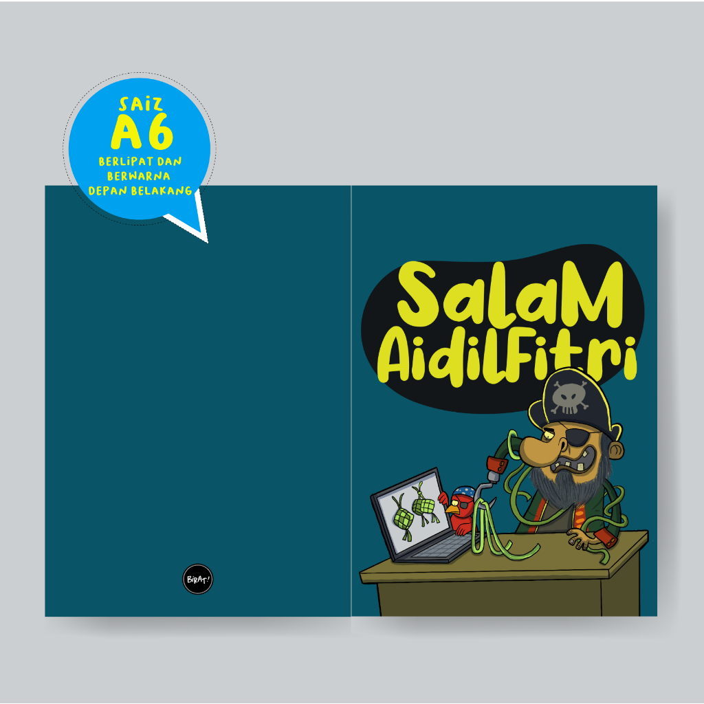 A6 Berlipat Dan Berwarna Kad Raya Komik Birat - Ketupat Lanun! | Shopee ...