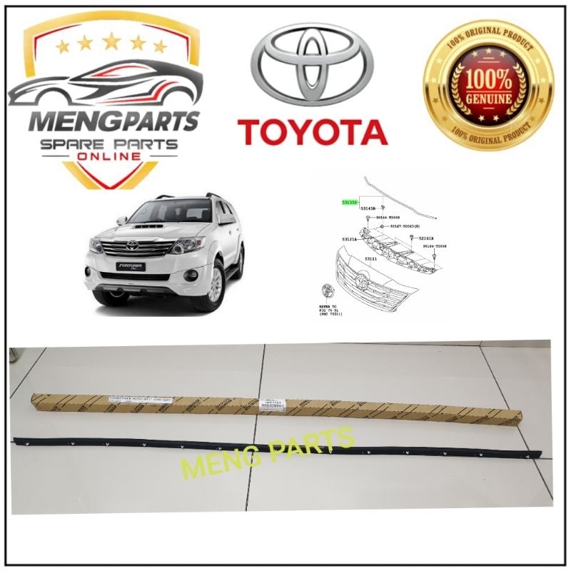 ORIGINAL TOYOTA FORTUNER TGN51 2011Y FRONT GRILLE TOP SEAL 53397-0K050 ...