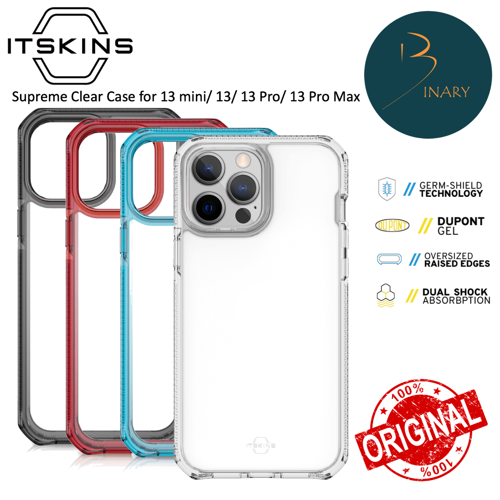 ITSkins Supreme Clear antimicrobial Case for iPhone 13 Mini / 13 / 13 ...