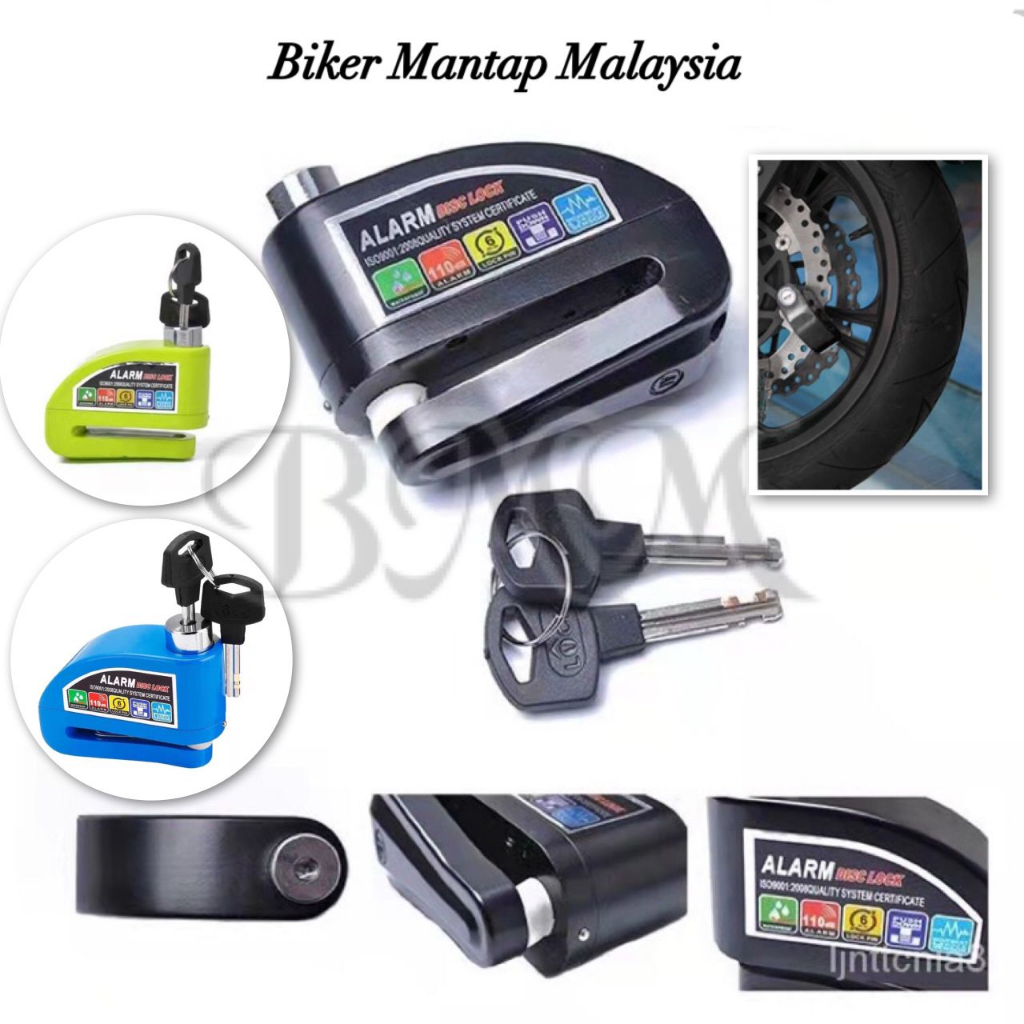 BikerMantap💥Universal Alarm Disc Lock Brake Motorsikal Heavy Duty ...