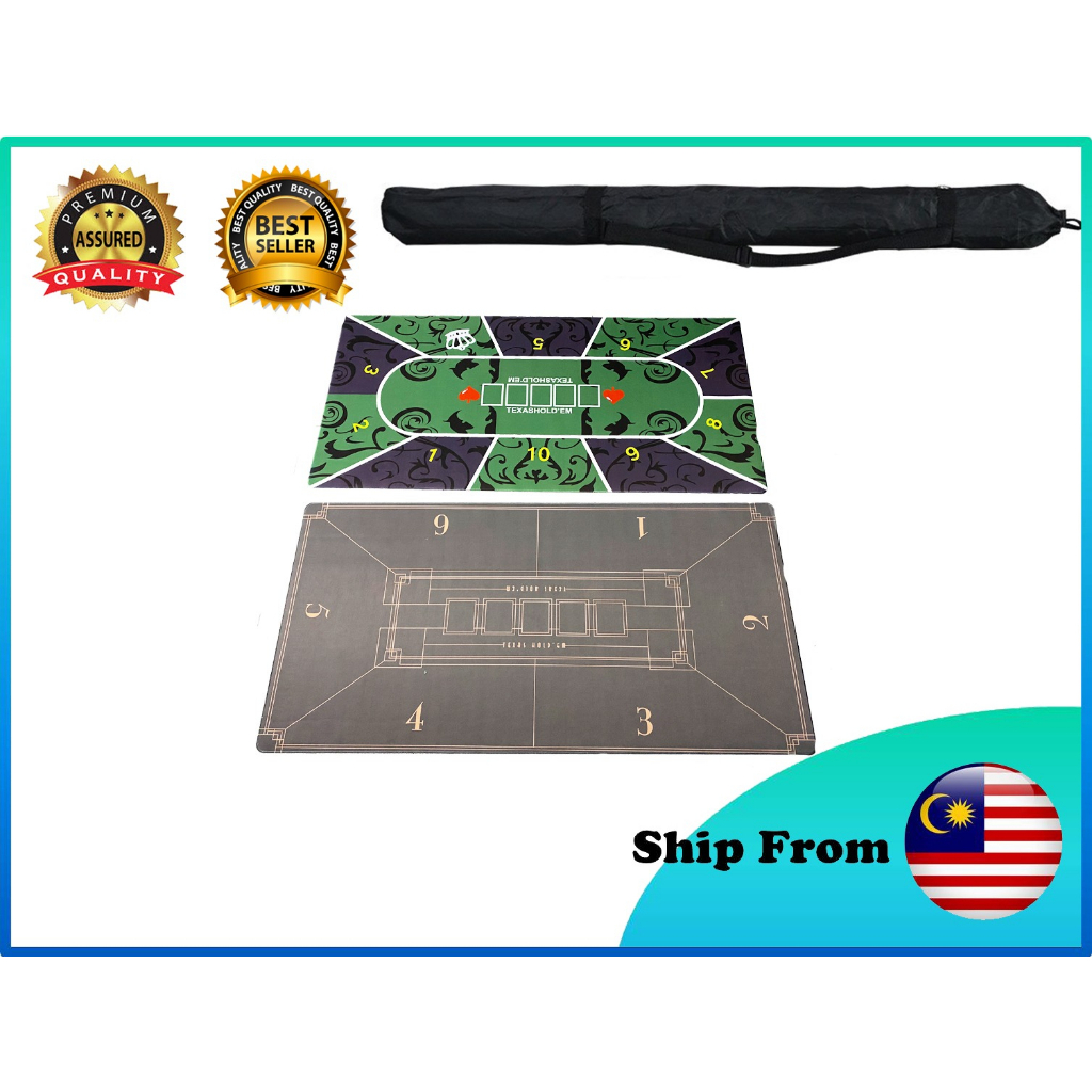[ READY STOCK ] Texas Casino Poker Mat Table Top Non Slip Rubber Mat ...